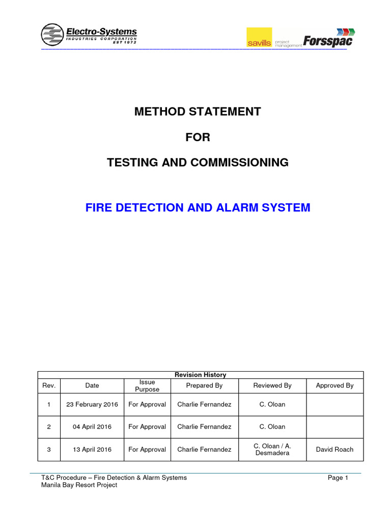 Testing and Commisioning Methodology Rev.3 | PDF | Telephone | Equipment