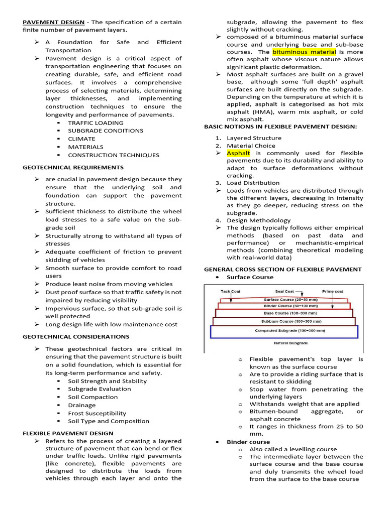 Pavement-Design Reviewer | PDF | Road Surface | Concrete