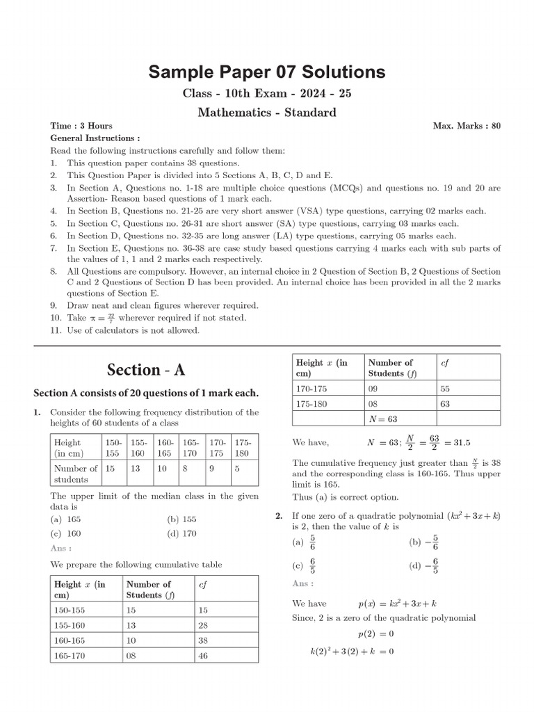 Sample Paper 7 | PDF