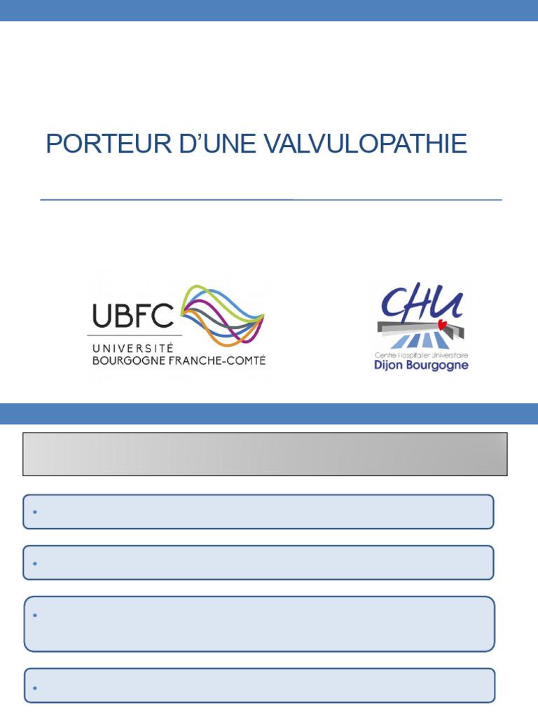 Prise en charge des valvulopathies en chirurgie | PDF | Maladies et ...