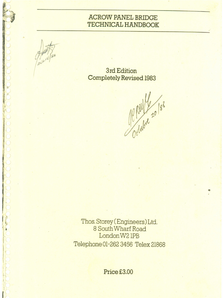 Acrow Panel Bridge Technical Handbook | PDF