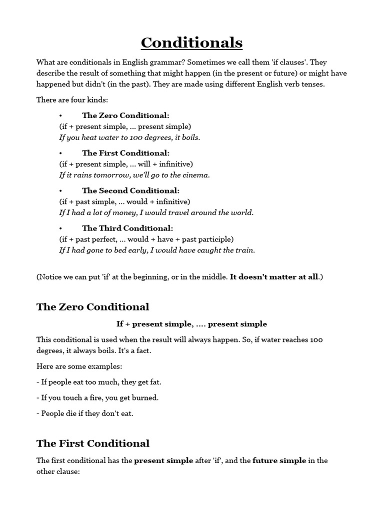 Conditionals | PDF | Linguistic Morphology | Syntax