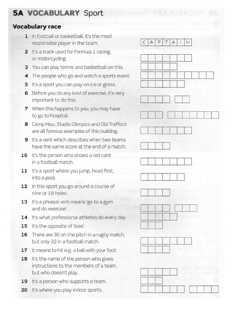Voc Revision Sports | PDF