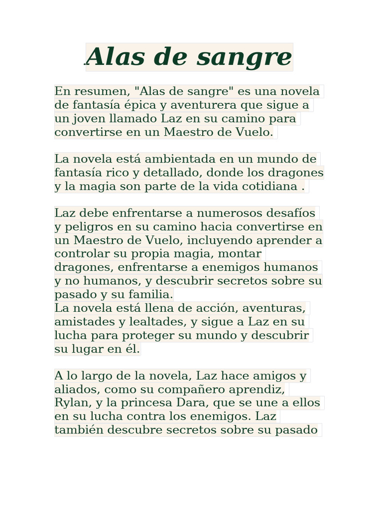 Alas de Sangre | PDF