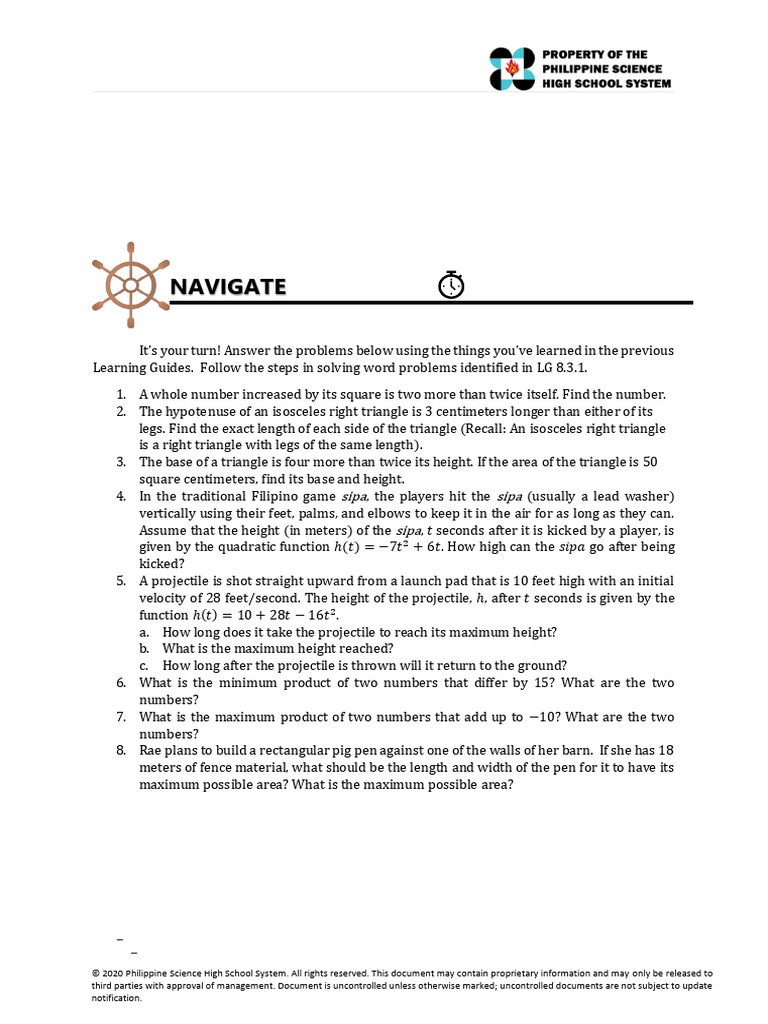 08.3.2_Word Problems Applications of Quadratics | PDF | Quadratic ... 08.3.2_Word Problems Applications of Quadratics | PDF | Quadratic ...