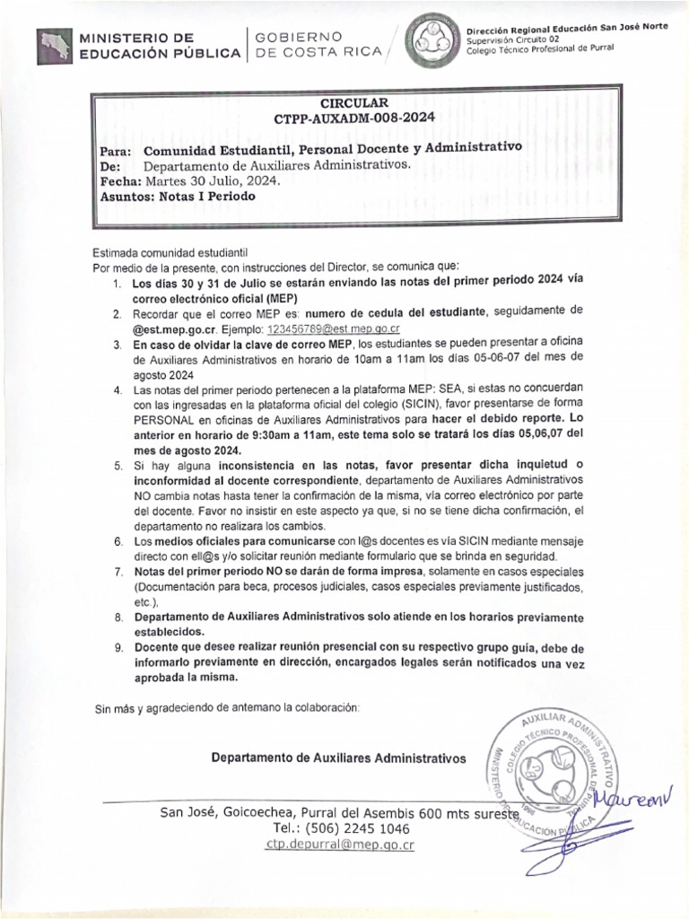 Circular CTPP Auxadm 008 2024 | PDF