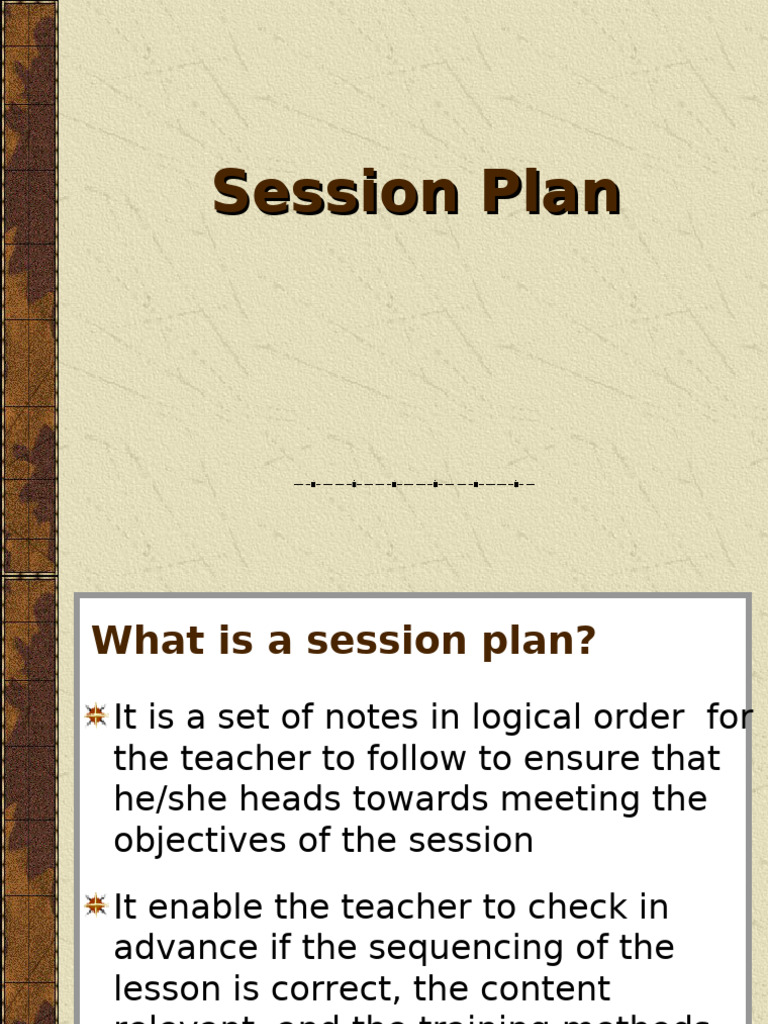 Effective Session Planning Guide | PDF | Learning | Lecture