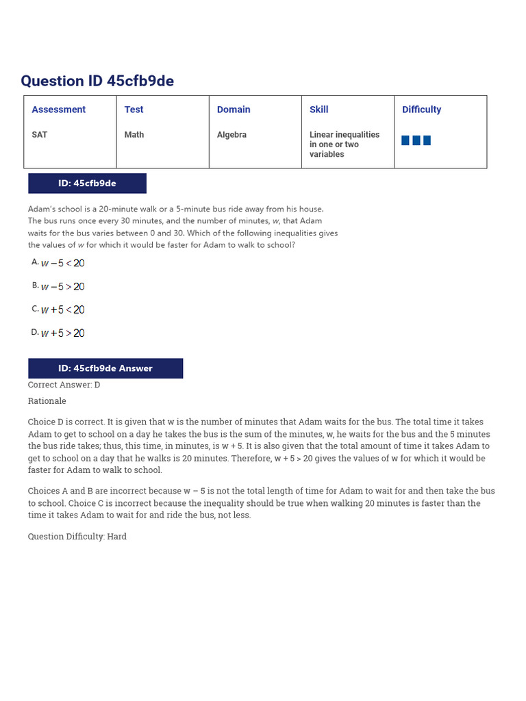Open 01. Algebra (Hard) Answers 2 | PDF | Equations | Inequality ...