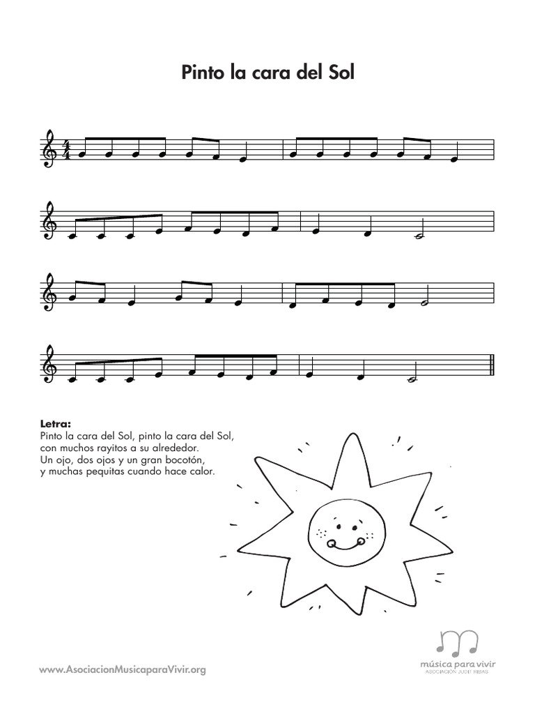 Letra de "Pinto la cara del Sol" | PDF
