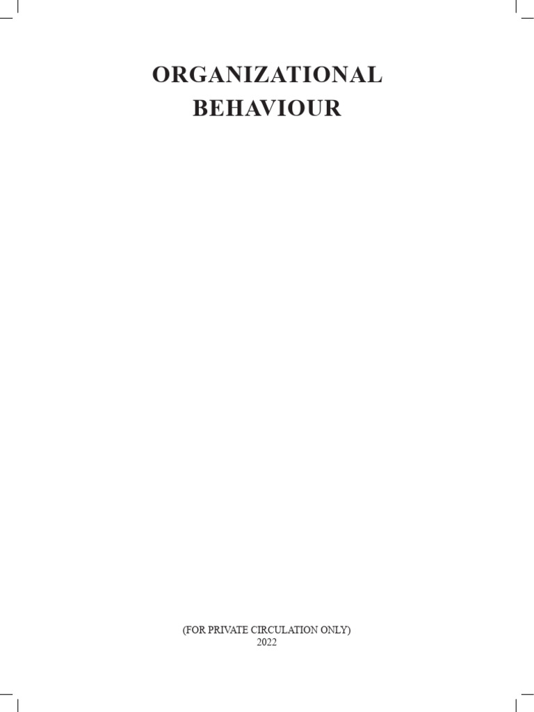 Organizational Behaviour | PDF | Emotional Intelligence | Psychology