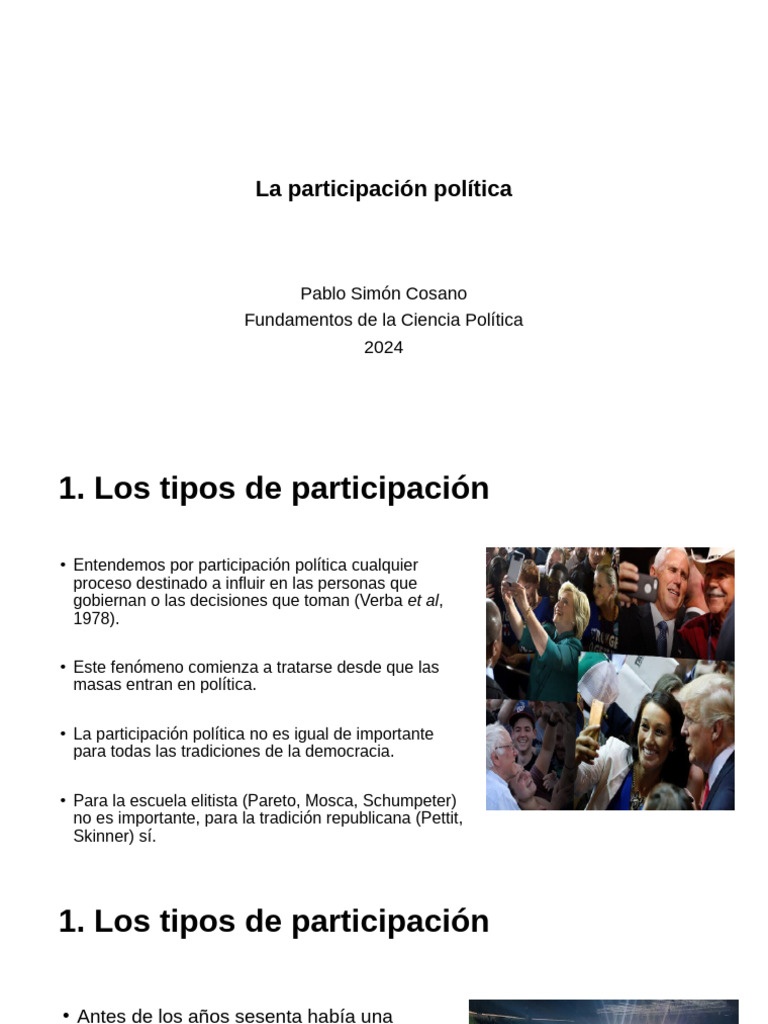 Tipos y determinantes de la participación política | PDF | Institución