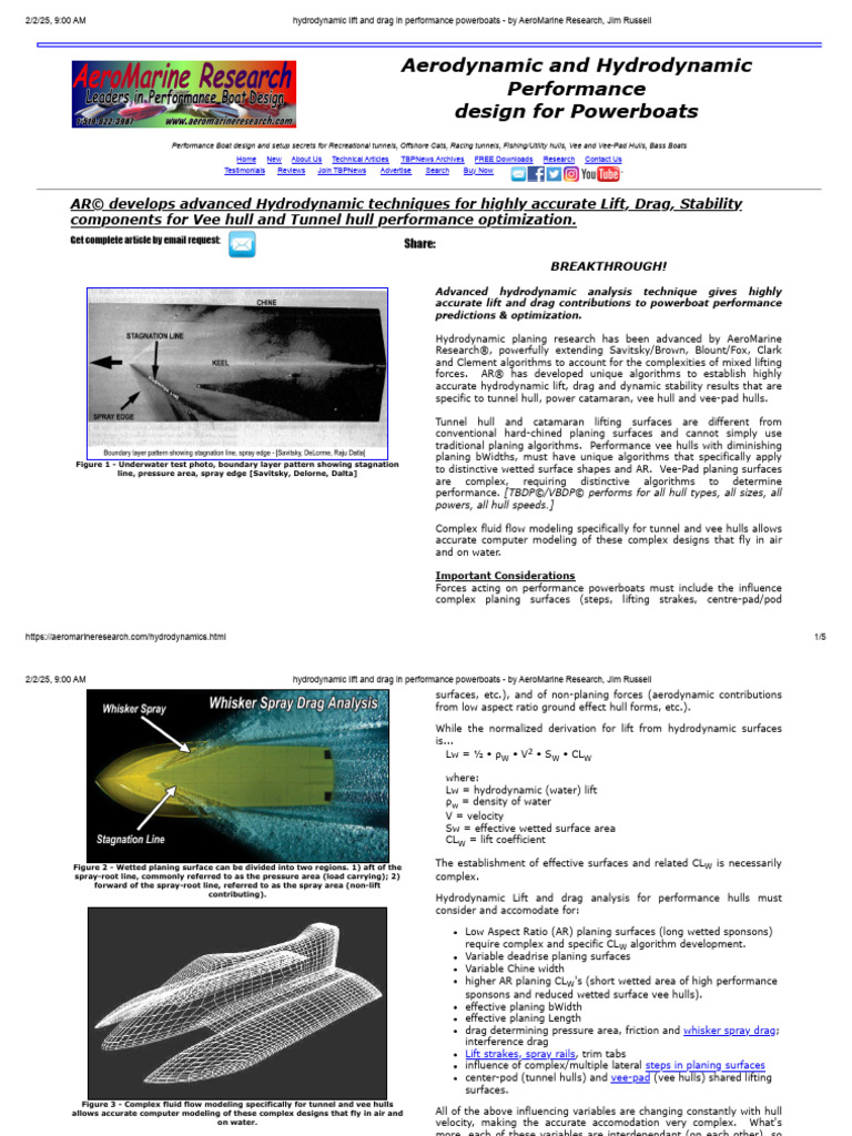 Hydrodynamic Lift in Powerboats | PDF | Lift (Force) | Drag (Physics)