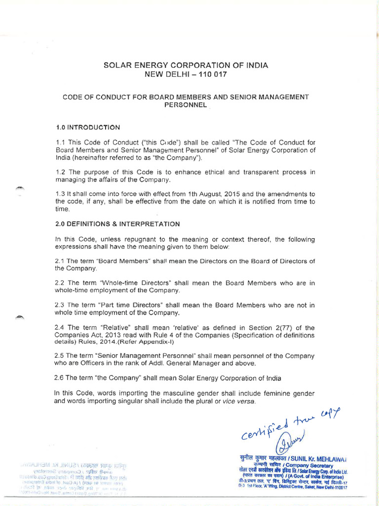 Code of Conduct - 1 | PDF