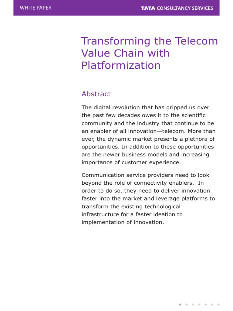 TCS-White-Paper-Transforming-the-Telecom-Value-Chain-with ... TCS-White-Paper-Transforming-the-Telecom-Value-Chain-with ...