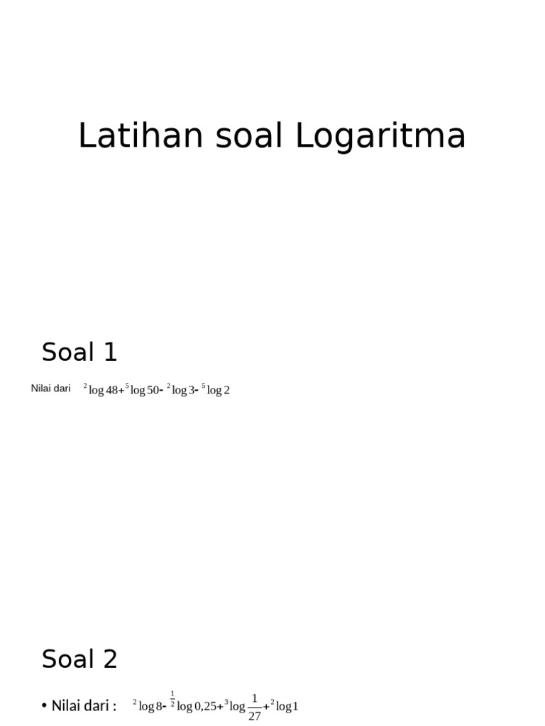 Latihan Soal Logaritma Matematika | PDF