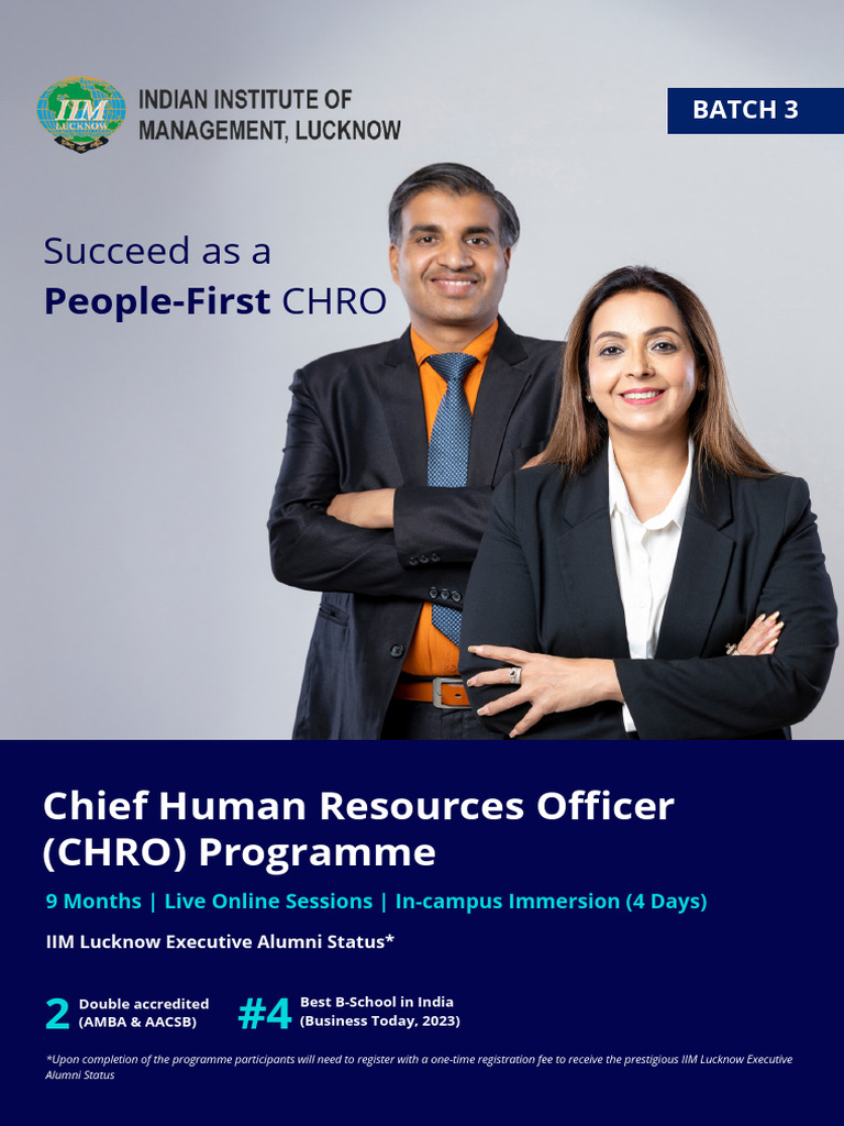 IIM Lucknow CHRO Program: People-First Leadership | PDF | Human ...