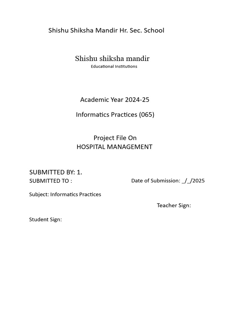 Cbse Class 12 Informatics Practices Proj Pdf Software Testing