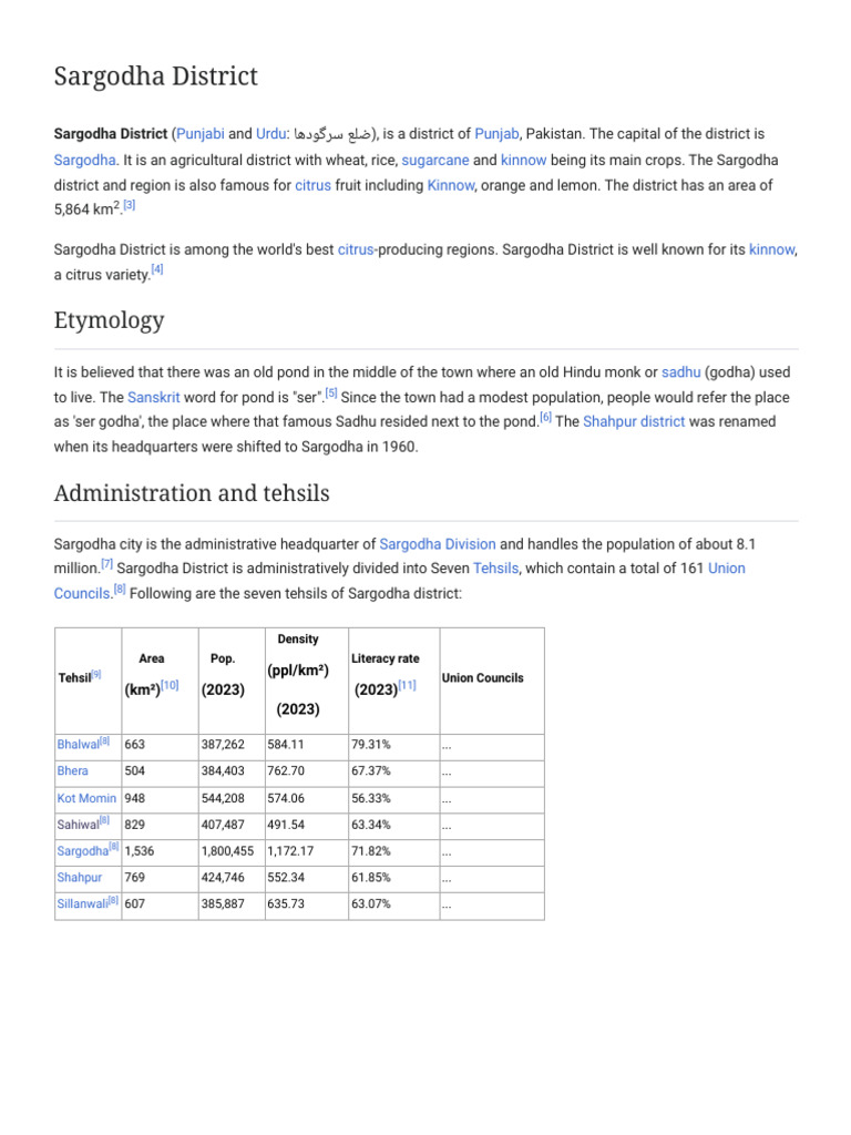 Sargodha District - Wikipedia | PDF | Religious Faiths