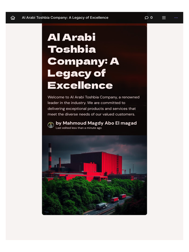 Al Arabi Toshbia Company - A Legacy of Excellence Gamma | PDF ...