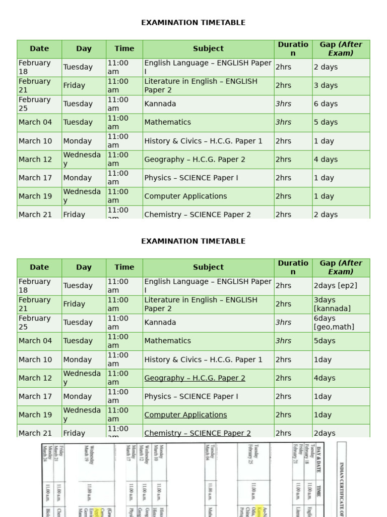2024 Examination Timetable Overview | PDF | Qualifications ...
