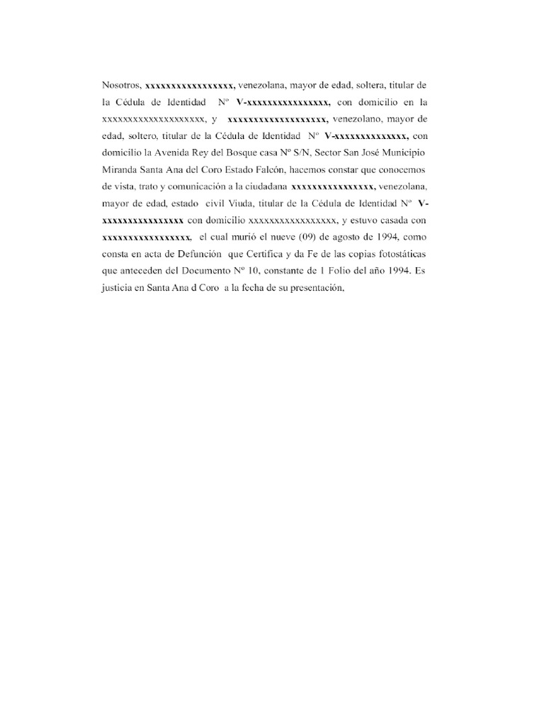 Declaración de Viudez | PDF