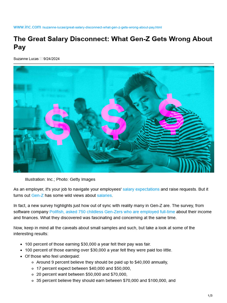 The Great Salary Disconnect What Gen-Z Gets Wrong About Pay | PDF ...