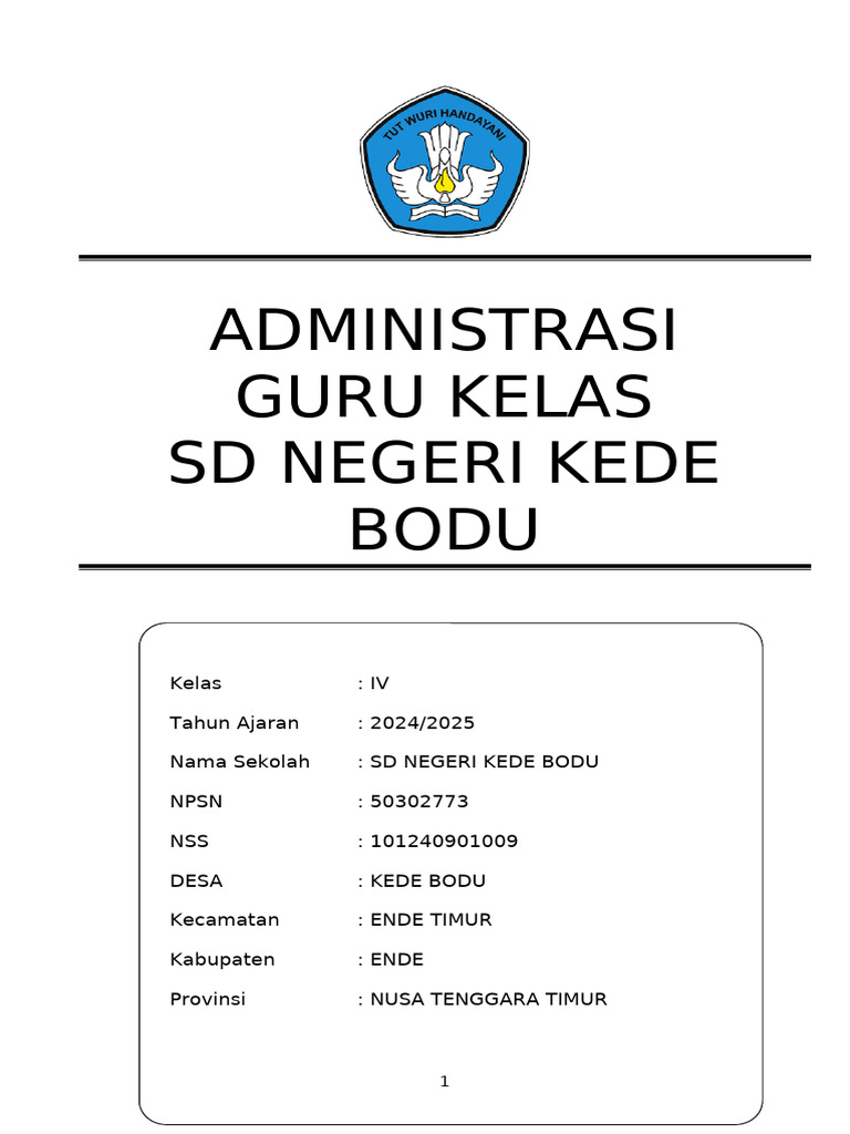 Administrasi Kelas SD Negeri Kede Bodu | PDF