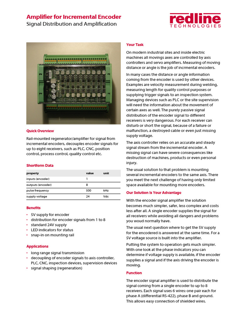 Amplificador de Señal Encoders REDLINE | PDF