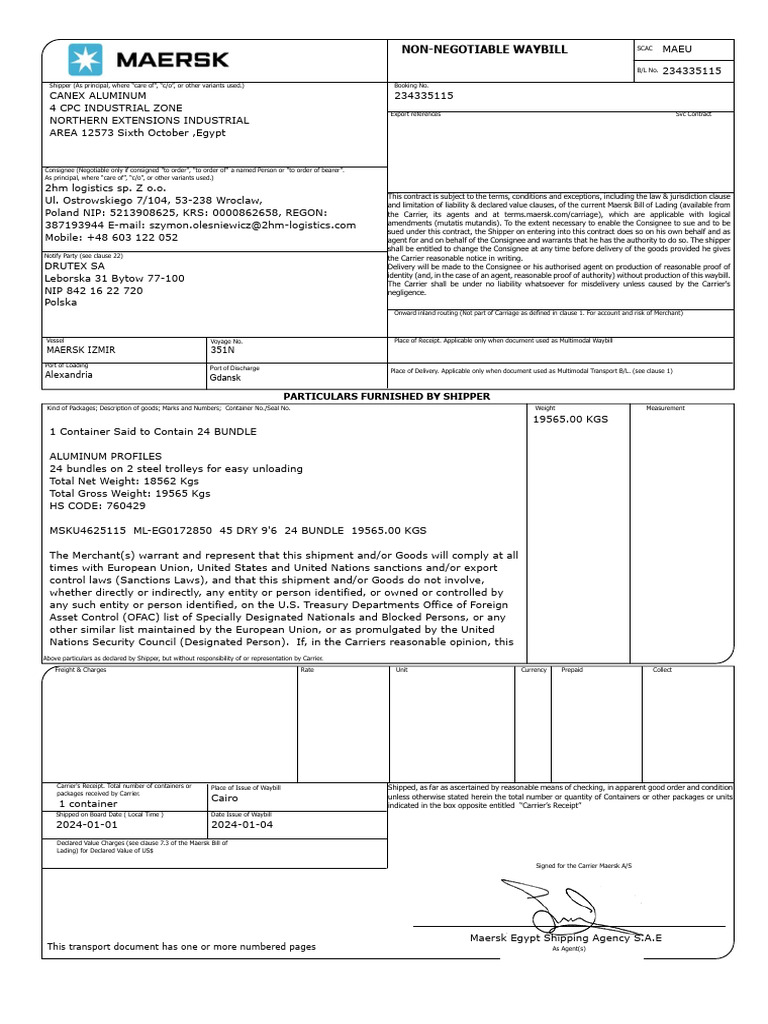 1405 | PDF | Cargo | Consignee