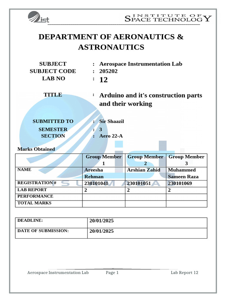 Instrumentation Lab Report 12 | PDF | Arduino | Microcontroller
