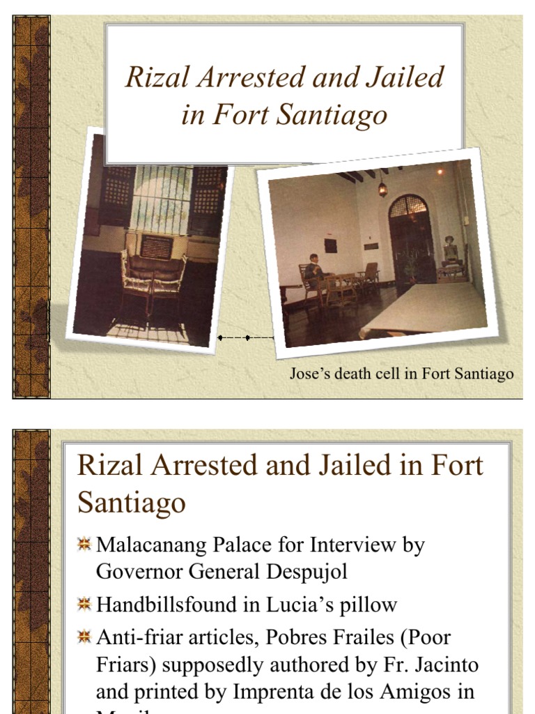 Rizal Arrested and Jailed in Fort Santiago | PDF | Religion And Belief