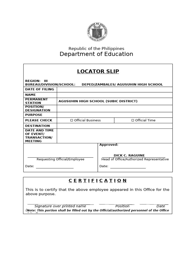 Locator-Slip | PDF