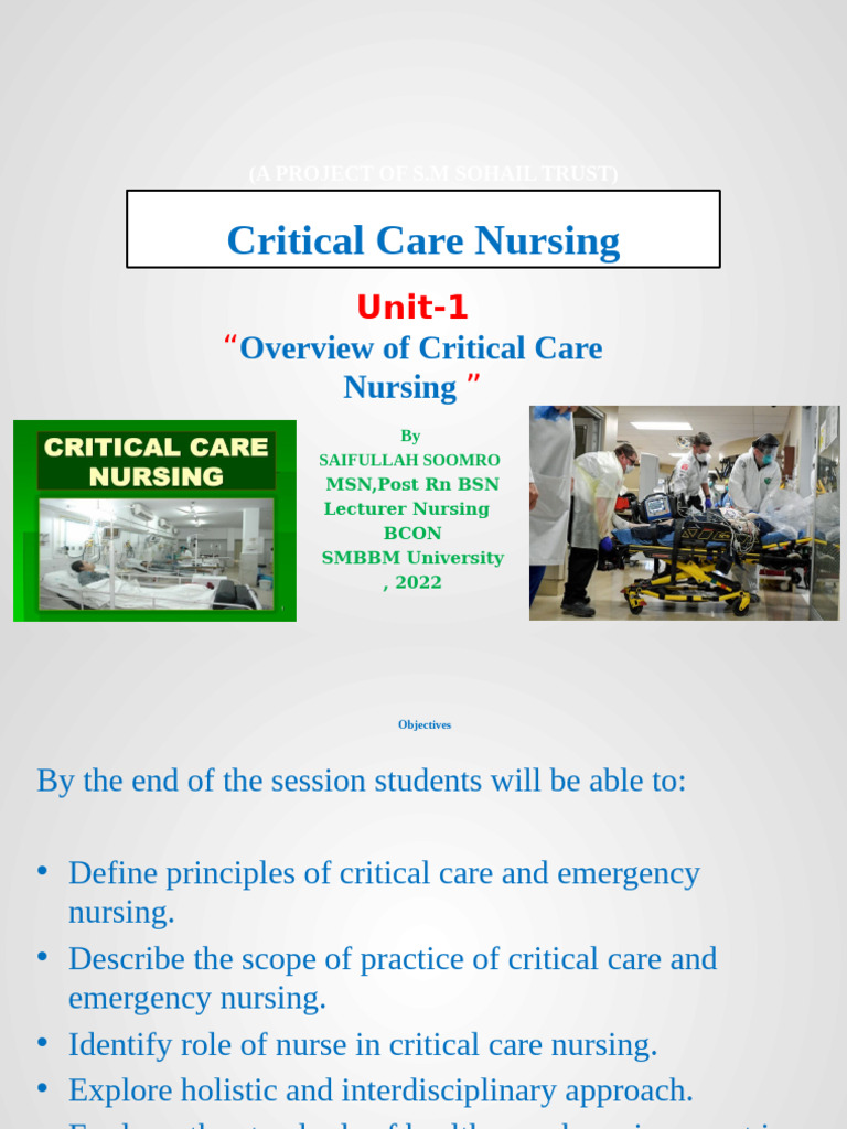 Introduction To CCN, Unit 1-1 | PDF | Intensive Care Medicine | Intensive Care Unit