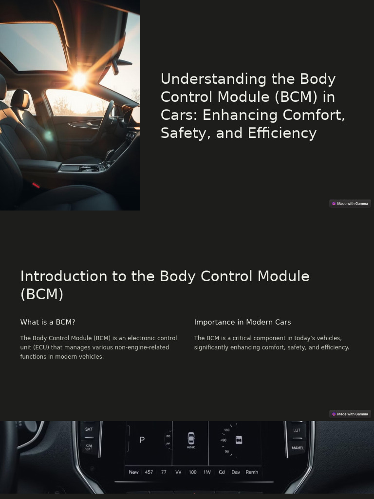 Understanding the Body Control Module BCM in Cars Enhancing Comfort Safety and Efficiency | PDF ...