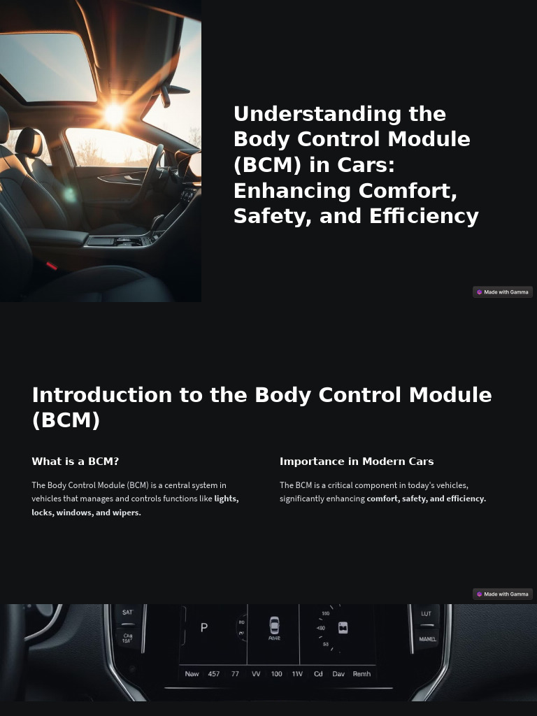 Understanding The Body Control Module BCM in Cars Enhancing Comfort ...