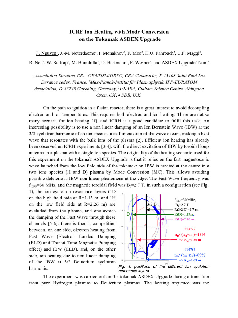 ICRF Ion Heating with Mode Conversion on the Tokamak ASDEX Upgrade ...
