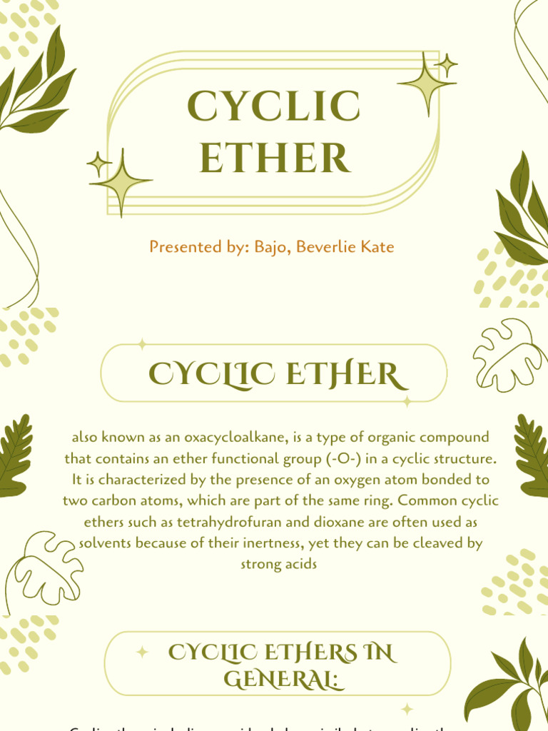 Cyclic Ether | PDF