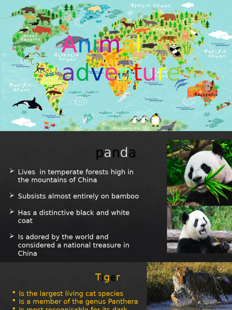 Endangered Animals: Panda, Tiger, Giraffe, Elephant | PDF