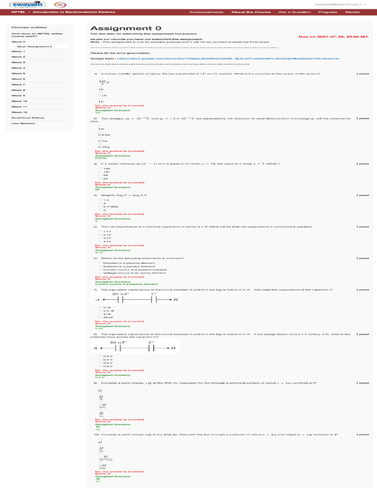 Noc21 Ee59 Assignment Week 0 | PDF