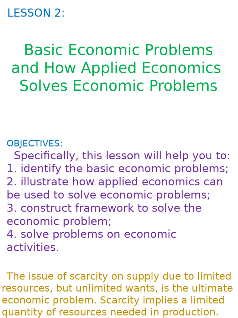 Lesson 2 Applied Economics | PDF | Economics | Economic Growth