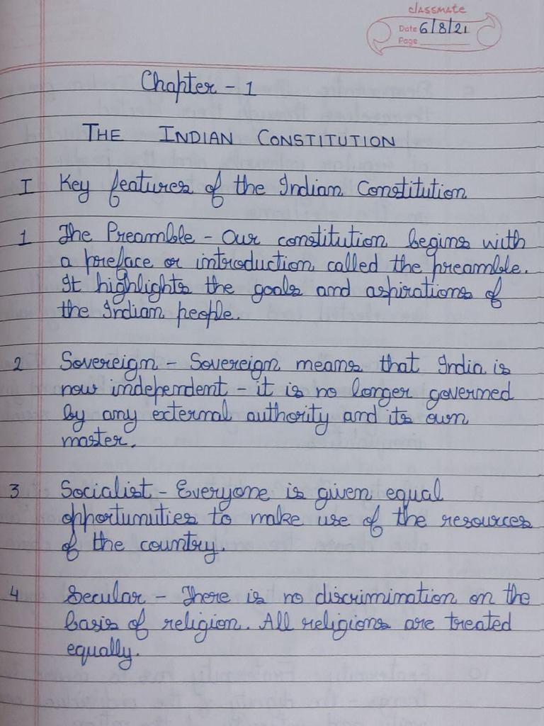 Civics Notes - Our Constitution (Notes) | PDF