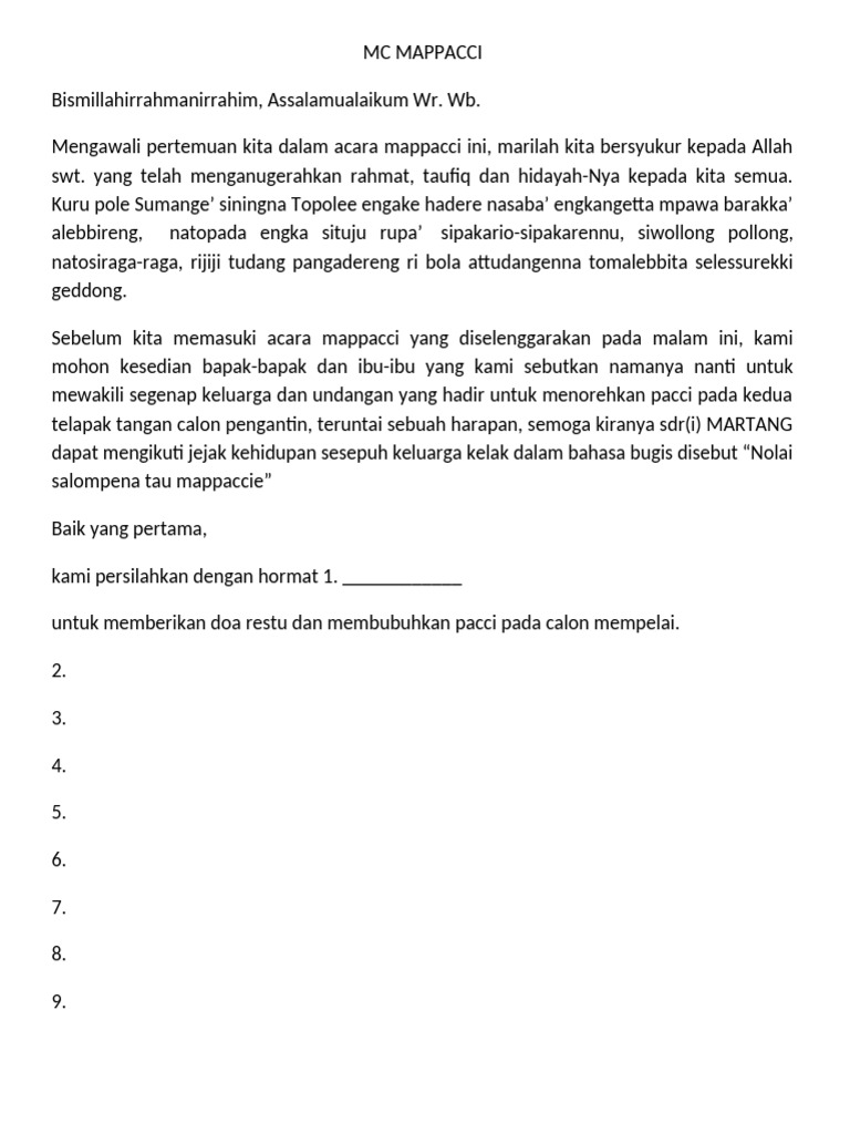 MC Mappacci | PDF