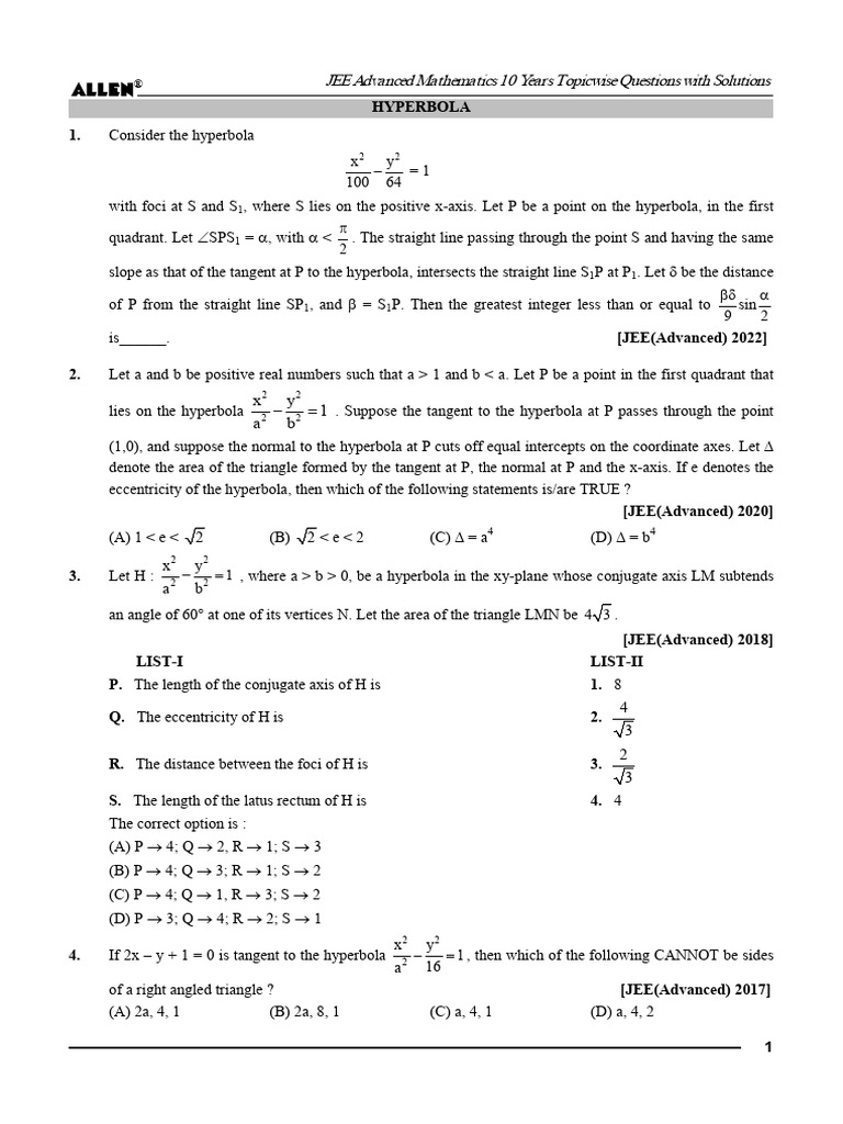 HYPERBOLA | PDF | Slope | Differential Geometry HYPERBOLA | PDF | Slope | Differential Geometry