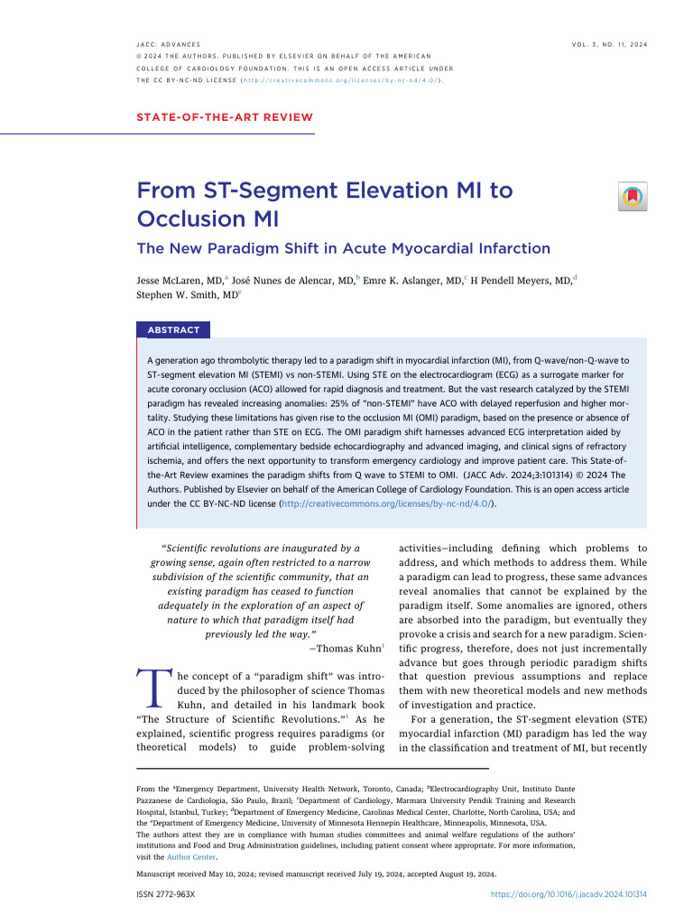 From ST-Segment Elevation MI To Occlusive MI | PDF | Myocardial ...