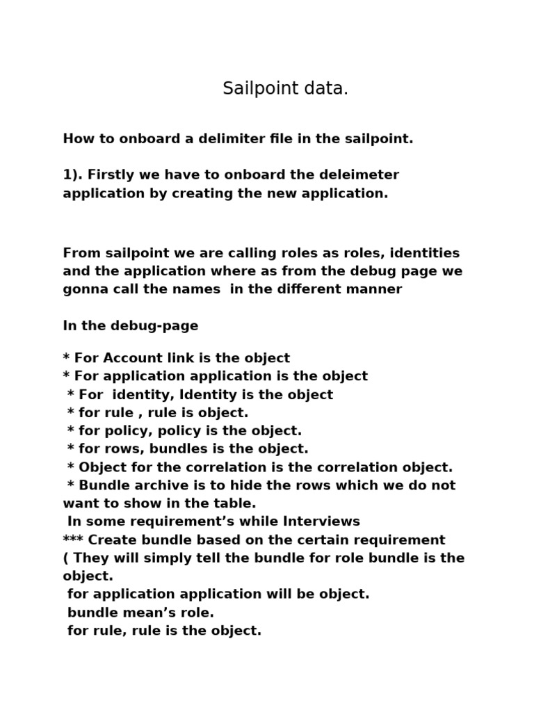 Sailpoint data | PDF | Workflow | Metadata