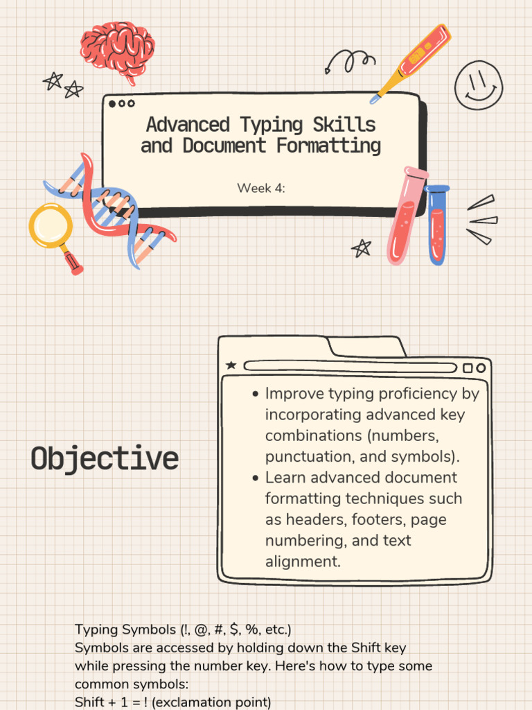 Advanced-Typing-Skills-and-Document-Formatting | PDF | Control Key | Text