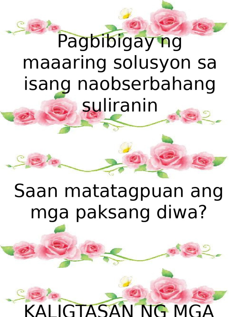 FILIPINO 6 PPT Q3 W6 - Pagbibigay NG Maaaring Solusyon Sa Isang ...