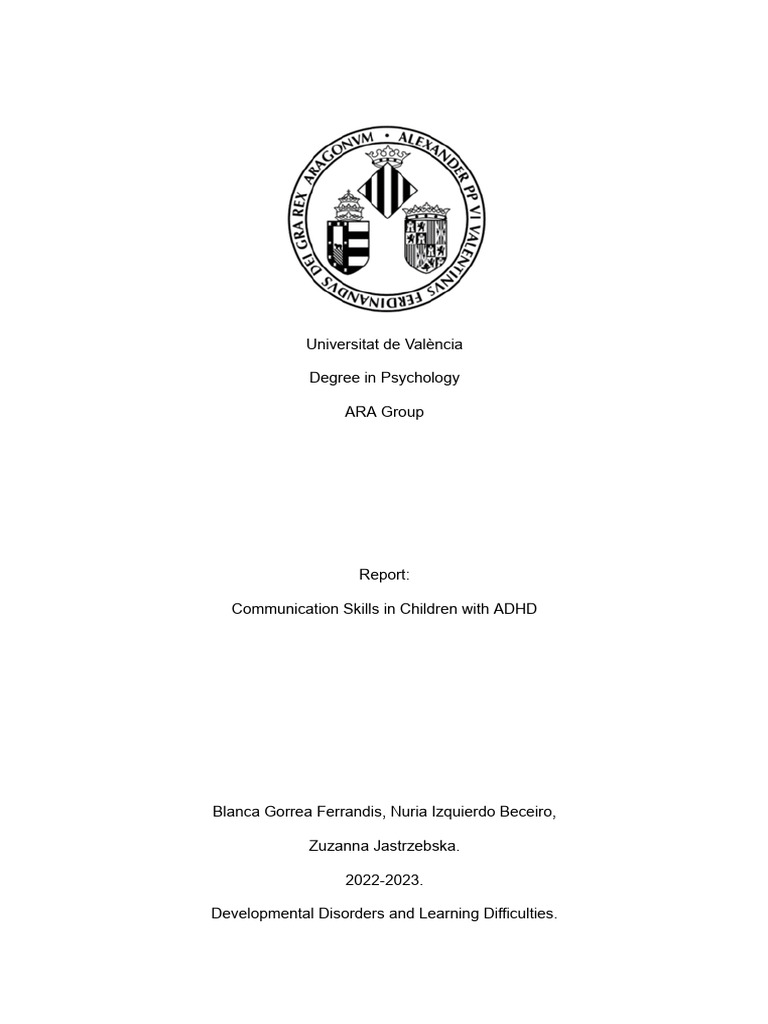 Communication Skills in ADHD Children | PDF | Attention Deficit ...