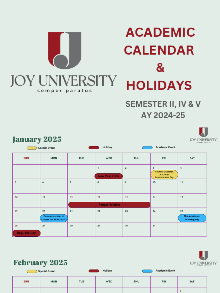 JU Academic Calendar & Holidays 2025 | PDF | Observances
