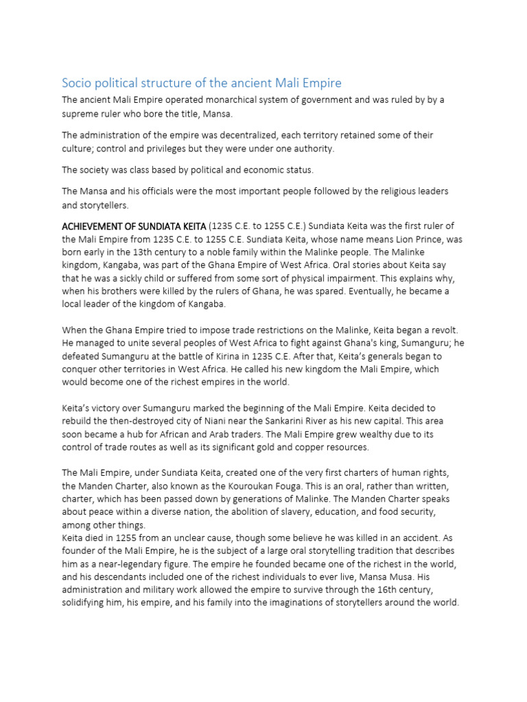 4498 - Achievement of Sundiata Keita | PDF | Africa